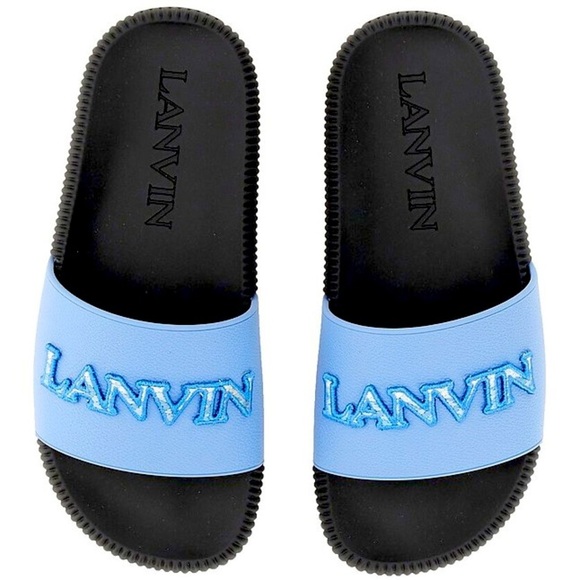 Lanvin | Shoes | Lanvin Mens Logo Patch Slip On Sandal Slides Flip Flop ...
